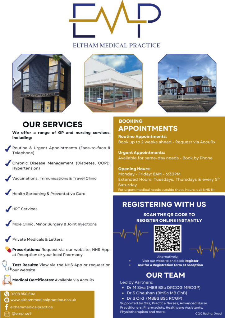 Practice Leaflet - Eltham Medical Practice